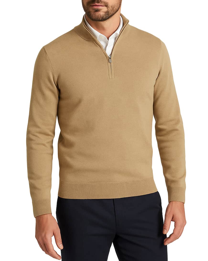 DG's Drifter Mens Half Zip Sweater Camel