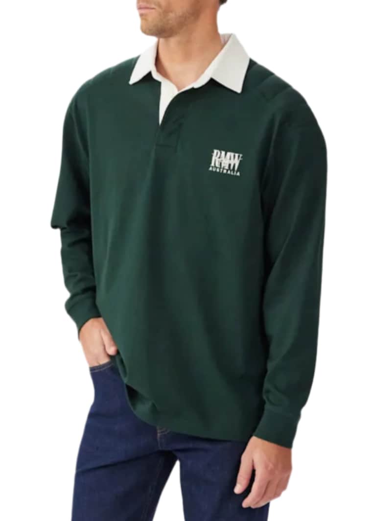 RM Williams Classic RMW Rugby Top Pine Green