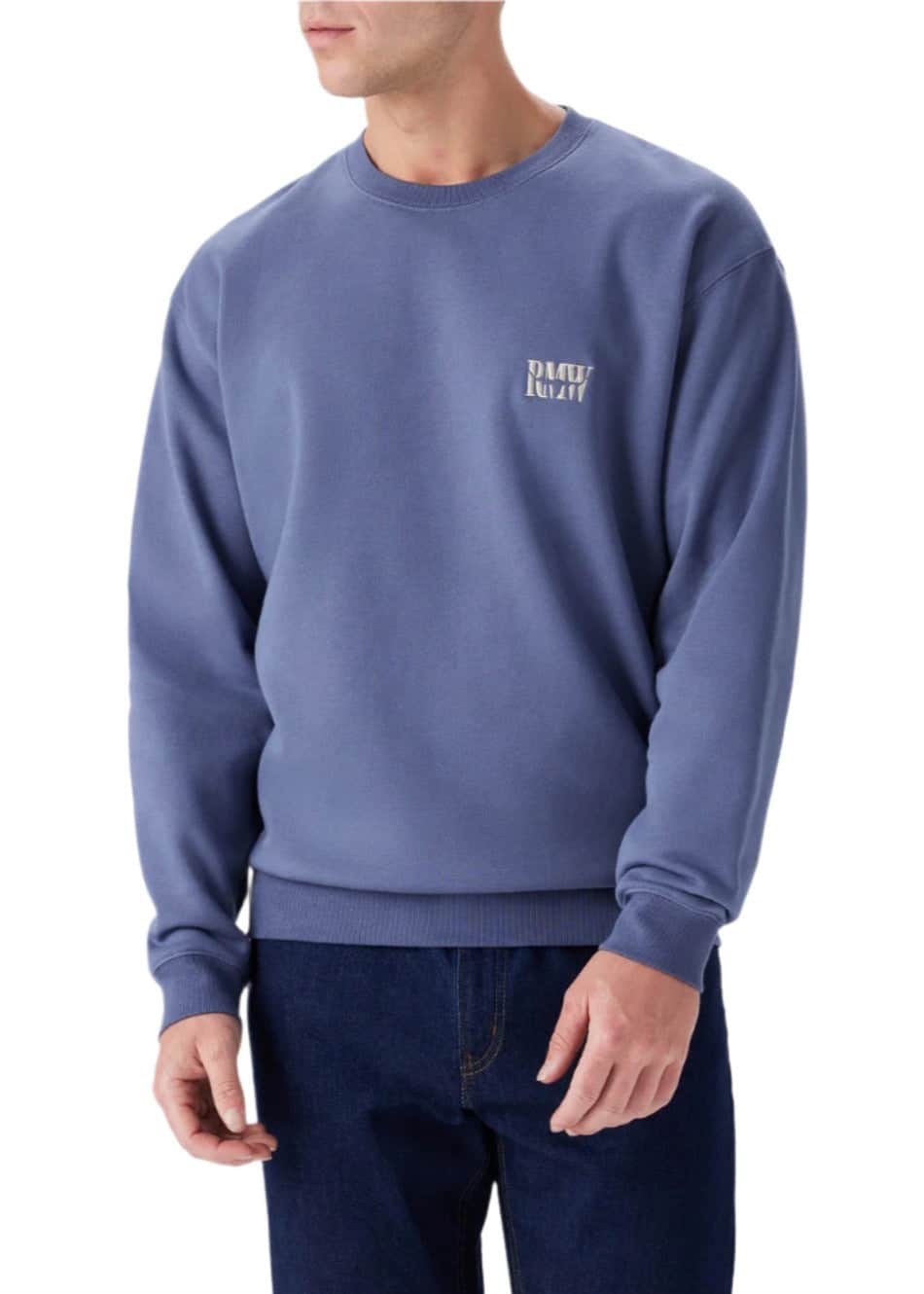 RM Williams Mens Branded Crew Sweatshirt Blue