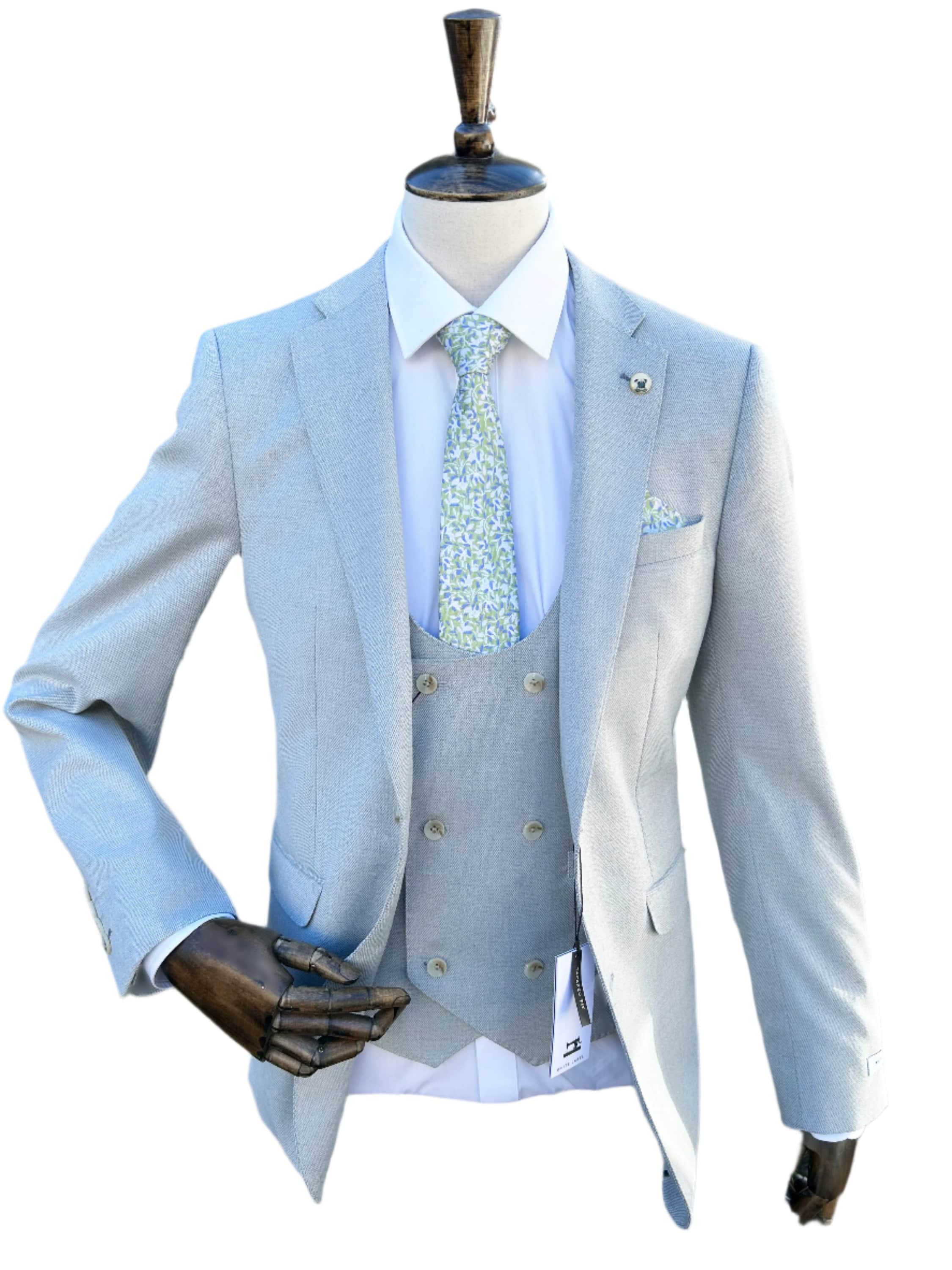 White Label Mens Jasper Sports Jacket Tapered Fit Stone Grey